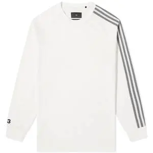 Y3 3 Stripe Long Sleeve T-Shirt In Off White - 45% Off | Editorialist